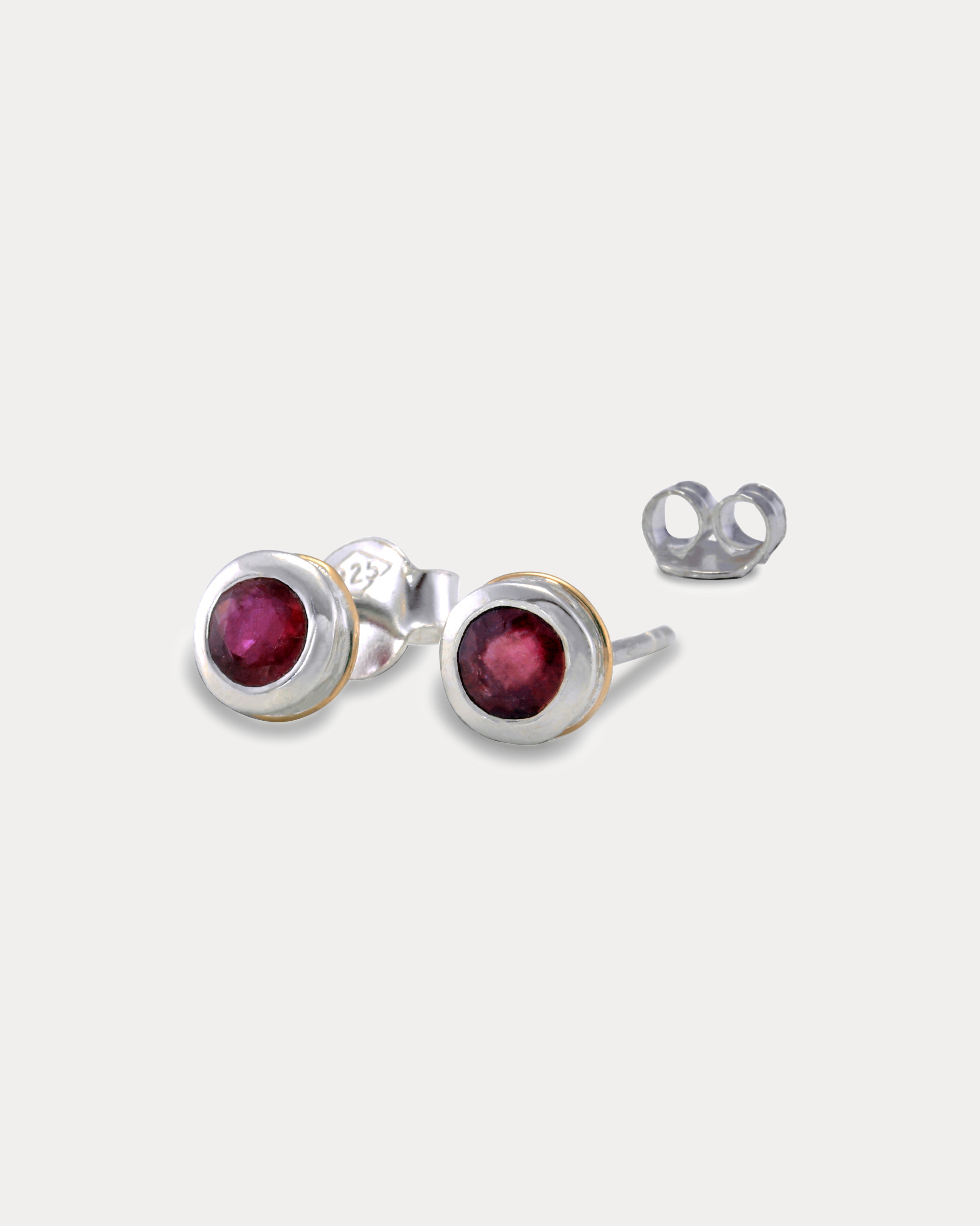 Handmade Sterling Silver Ruby Stud Earrings – Isla Silver