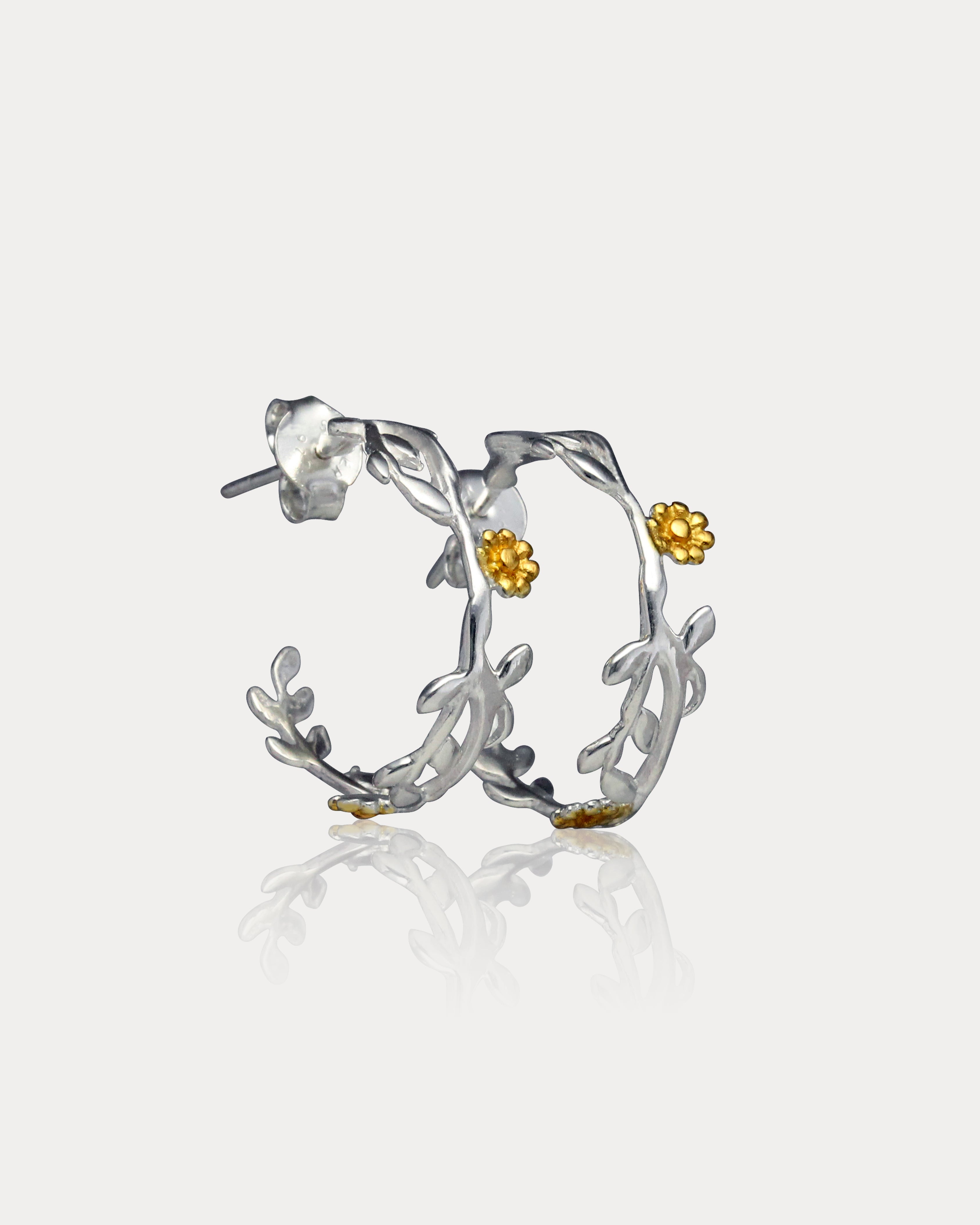 Handmade Sterling Silver Daisy Hoop – Isla Silver