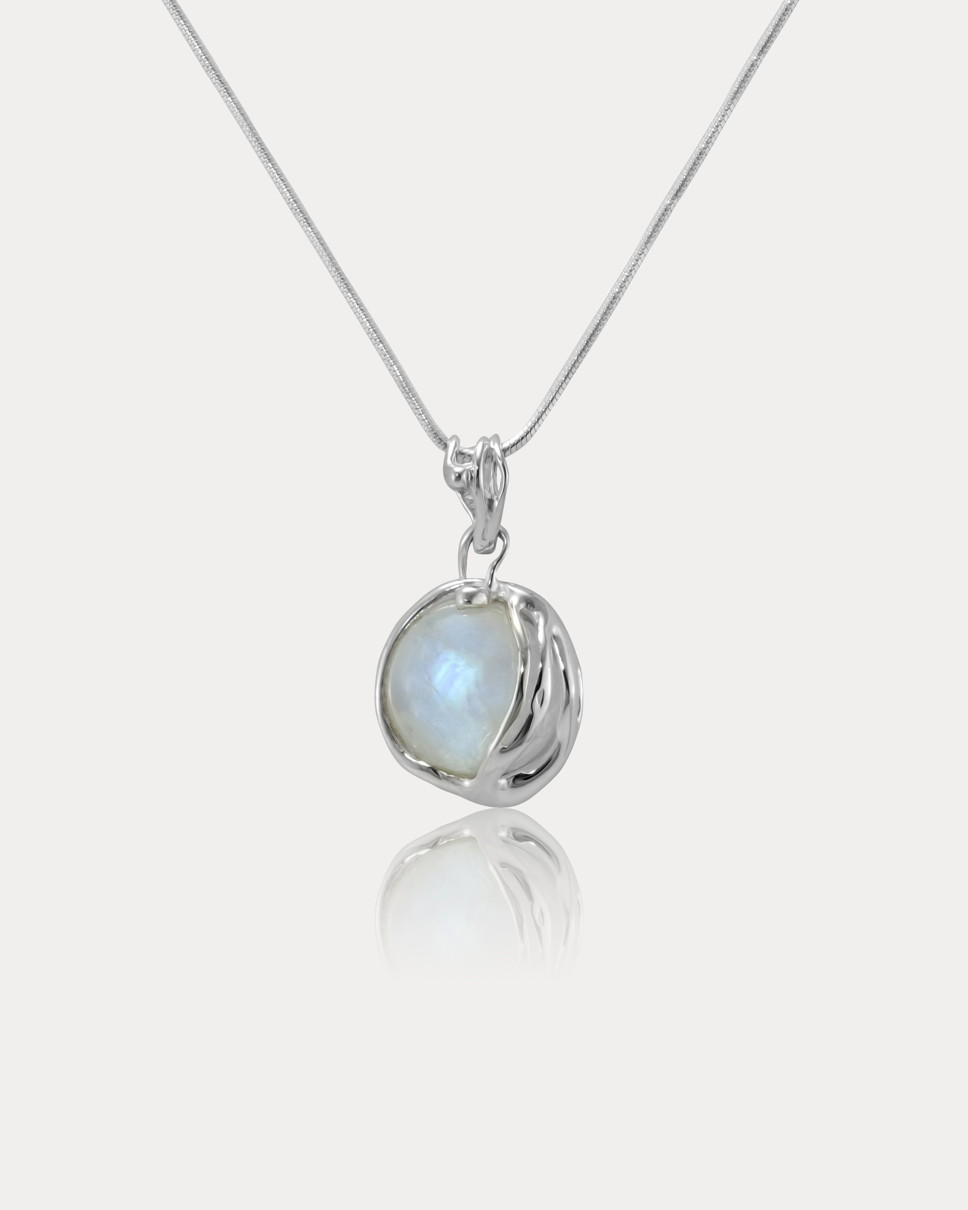 Handmade Fiery Moonstone Pendant Necklace – Isla Silver