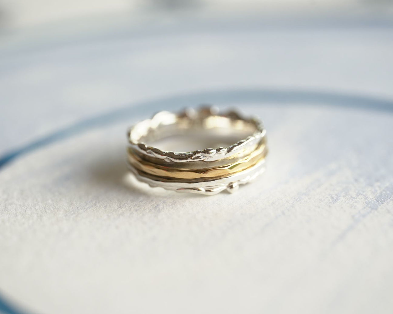 Mixed Metal Dual Spinning Ring – Isla Silver